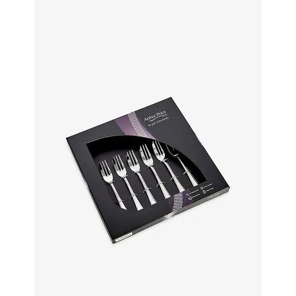 ARTHUR PRICE Grecian Stainless-steel 6-piece Pastry Forks Set - Stainless Steel
