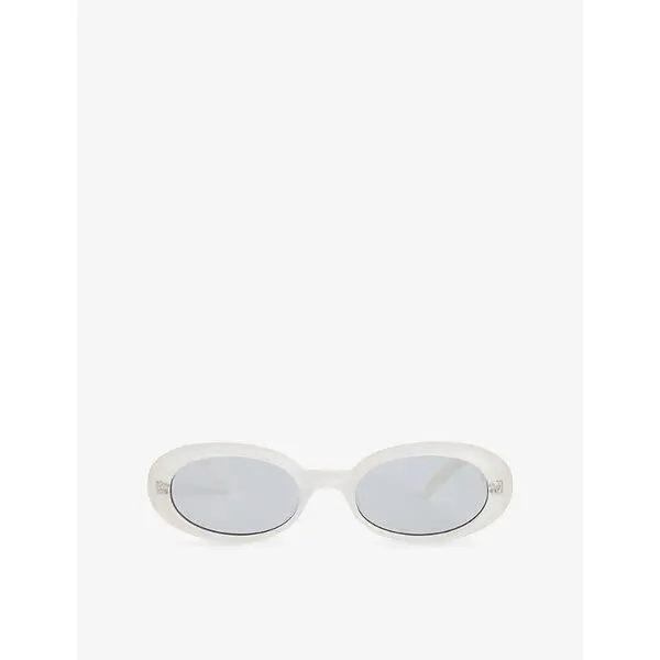 Le Specs Oval Acetate Sunglasses - Vanilla Pearl