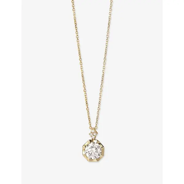 Astley Clarke 14ct Gold Solitaire Diamond Pendant Necklace - Yellow Gold