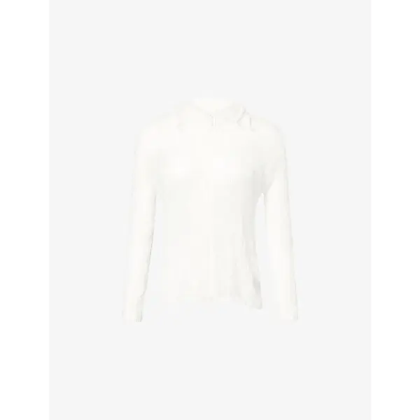 Issey Miyake Pleated Zip-through Shirt - White