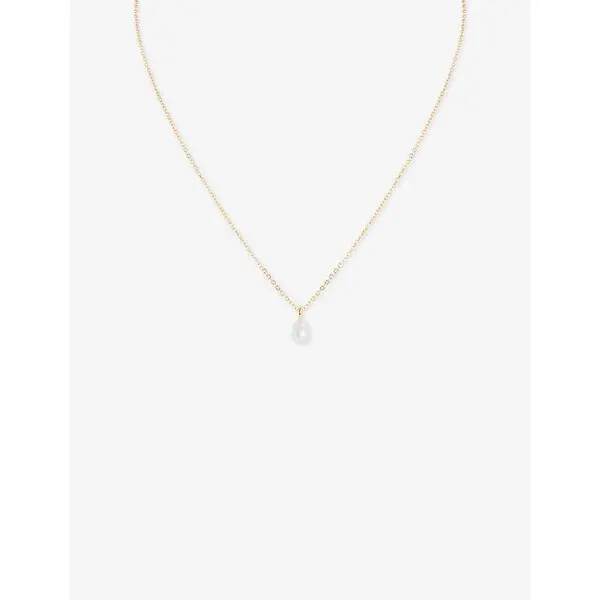 ASTRID & MIYU Cultured Pearl Pendant Necklace In -plated Sterling Silver - 18ct Gold