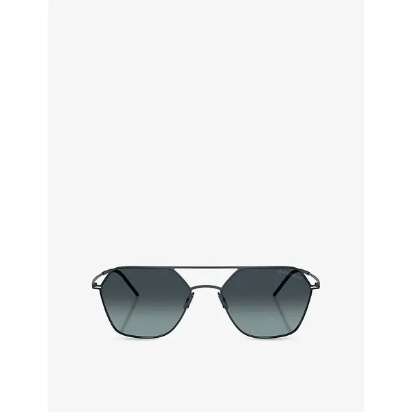 Giorgio Armani Square Frame Metal Sunglasses - Blue