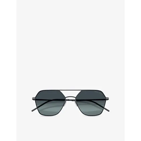 Giorgio Armani Square Frame Metal Sunglasses - Blue