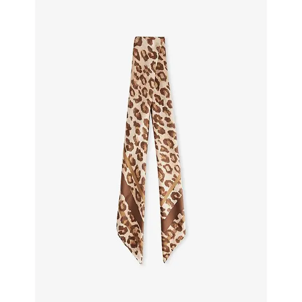Max Mara Leopard-print Skinny Silk Scarf - Leopardo