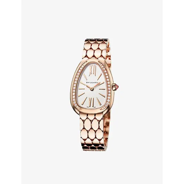 BVLGARI Spp33wggd Serpenti Seduttori 18ct Rose-gold And 0.38ct Diamond Quartz Watch - Rose Gold