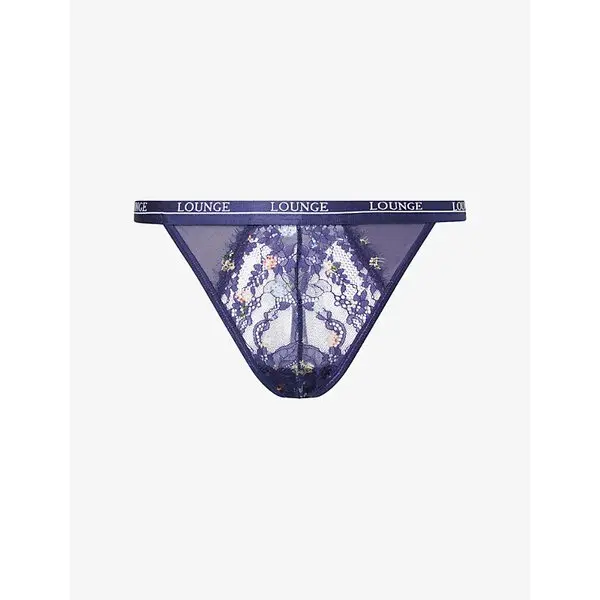 Lounge Entice Floral Lace Thong - Navy Floral
