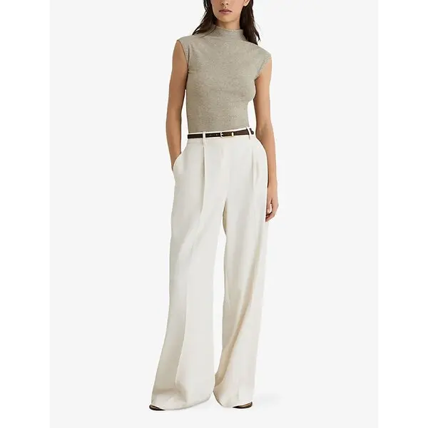 REISS Dita Slim-fit Metallic Woven Vest