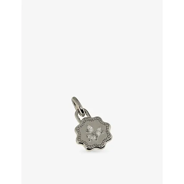 ASTRID & MIYU Pear Crystal Coin Clip Charm - Rhodium