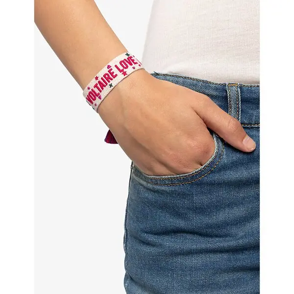 Zadig&Voltaire Love Embroidered Woven Bracelet