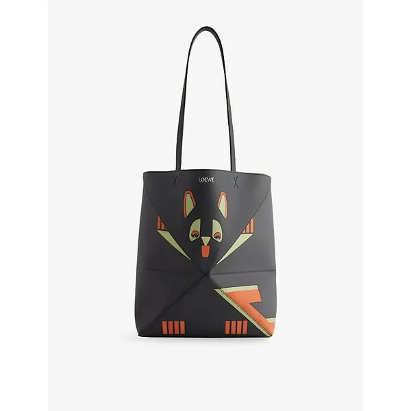 Loewe Medium Leather Tote Bag - Dark Taupe