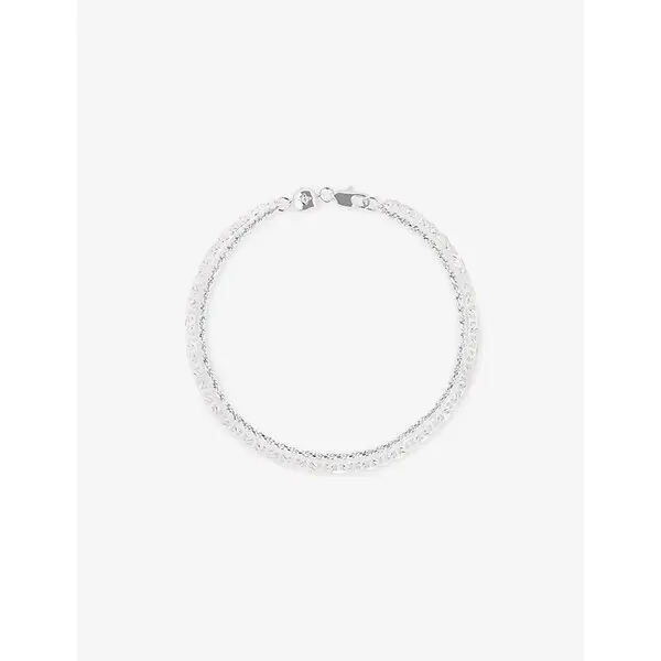 ASTRID & MIYU Illusion Double Chain Bracelet - Rhodium