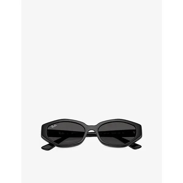 Ray-ban Rb4473d Irregular Frame Injected Sunglasses - Black