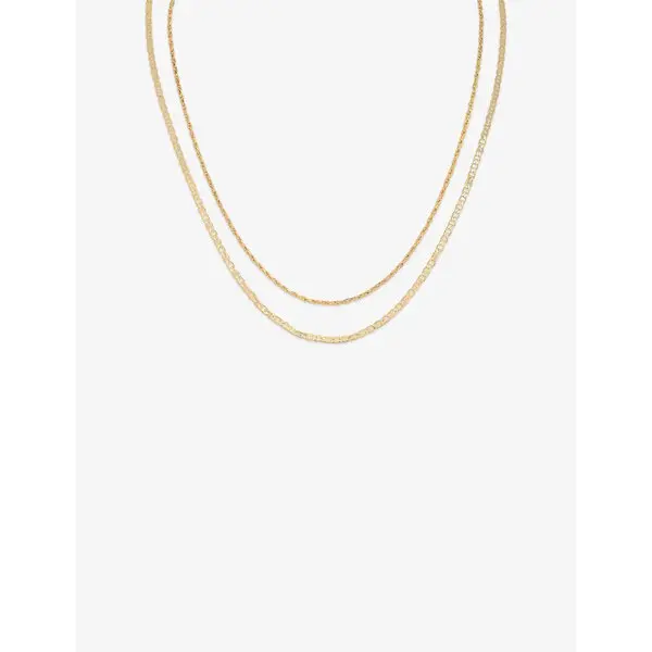 ASTRID & MIYU Illusion Double Chain Necklace - 18ct Gold