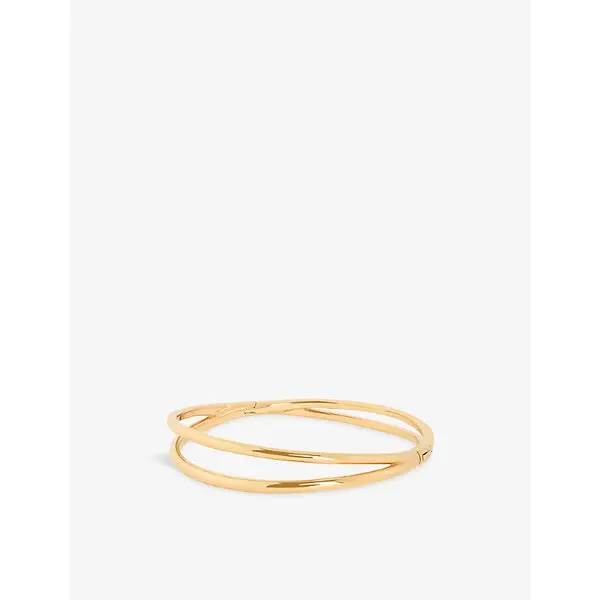 ASTRID & MIYU Illusion Twist Bangle - 18ct Gold