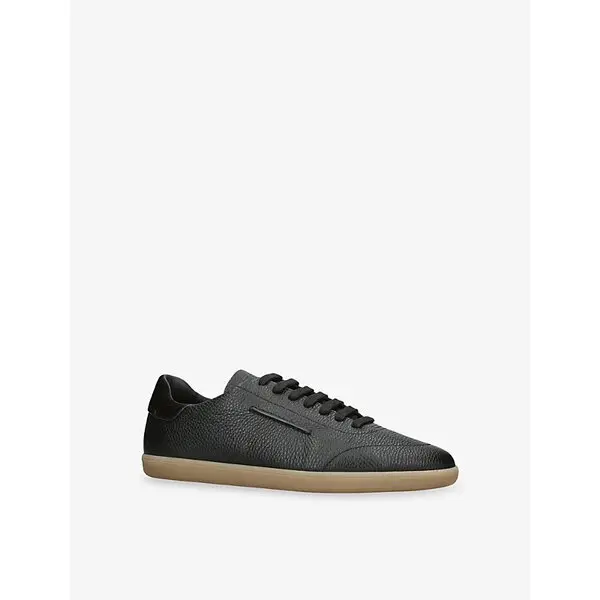 Zegna Grained Leather Trainers - Black
