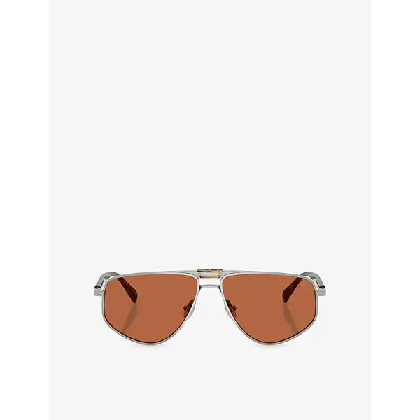 Brunello Cucinelli Irregular-frame Metal Sunglasses - Clear