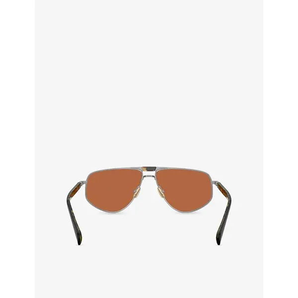 Brunello Cucinelli Irregular-frame Metal Sunglasses - Clear