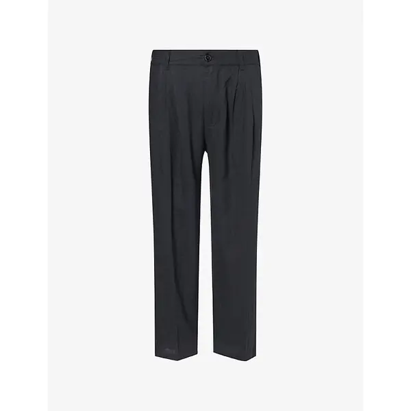 Obey Foster Double-pleated Woven Trousers - Black