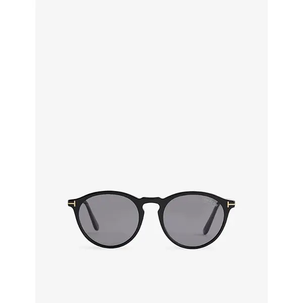 TOM FORD Aurele Round-frame Acetate Sunglasses - Shiny Black