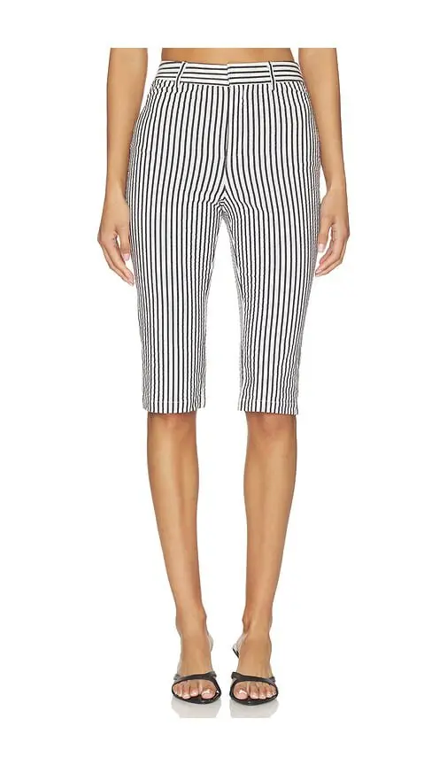 L'Agence Leni Striped Pedal Pusher Trousers