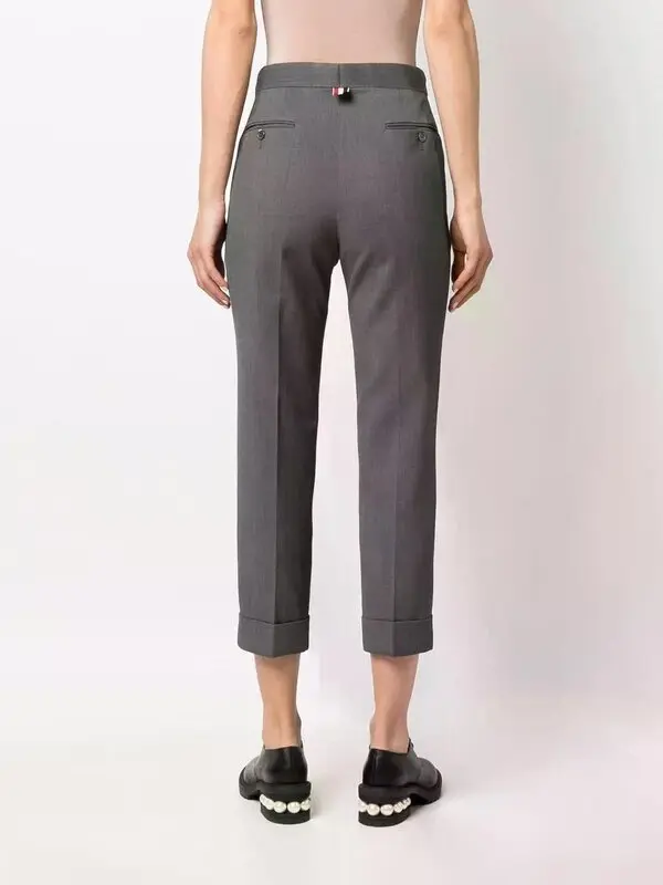 Thom Browne Anthracite Wool Cropped Trousers