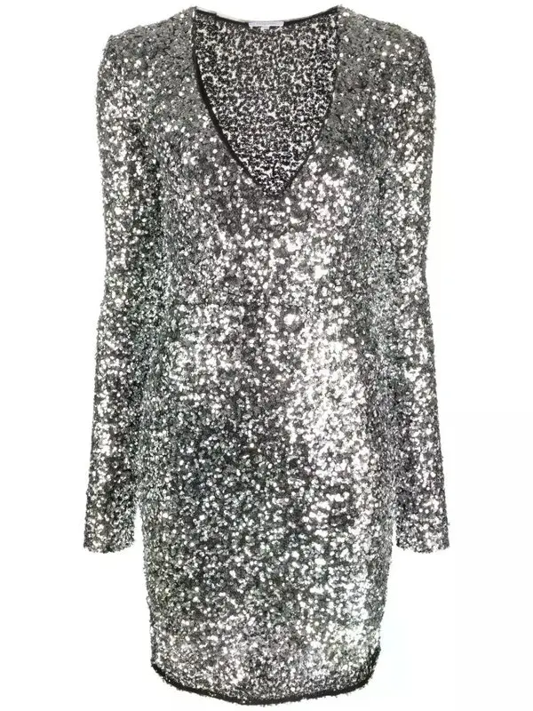 Patrizia Pepe V-neck Sequined Mini Dress