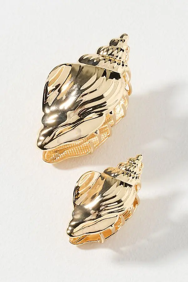 Anthropologie Hair Claw Clips Set Of 2 - Conch Shell