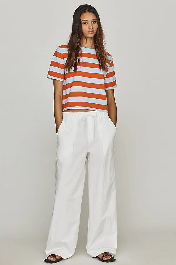 Rue Sophie Noeme Cotton Blend Wide Leg Pants