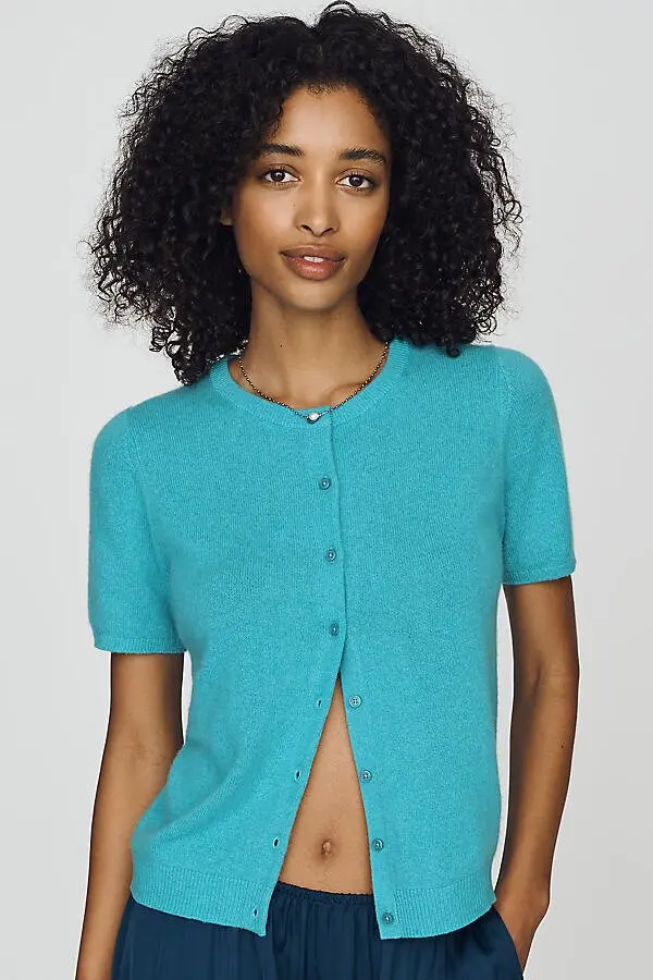 Anthropologie Juliet Cashmere Cardigan - Turquoise