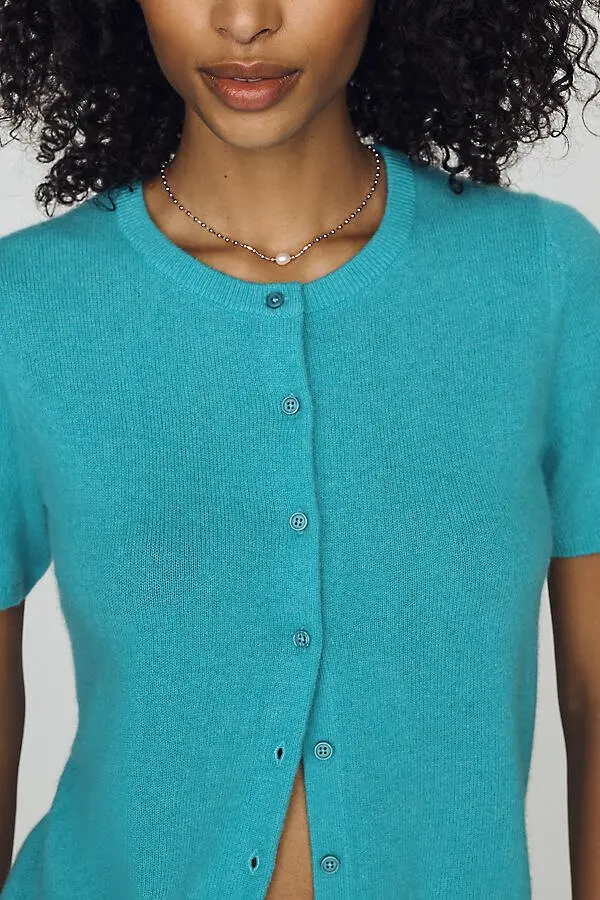 Anthropologie Juliet Cashmere Cardigan - Turquoise