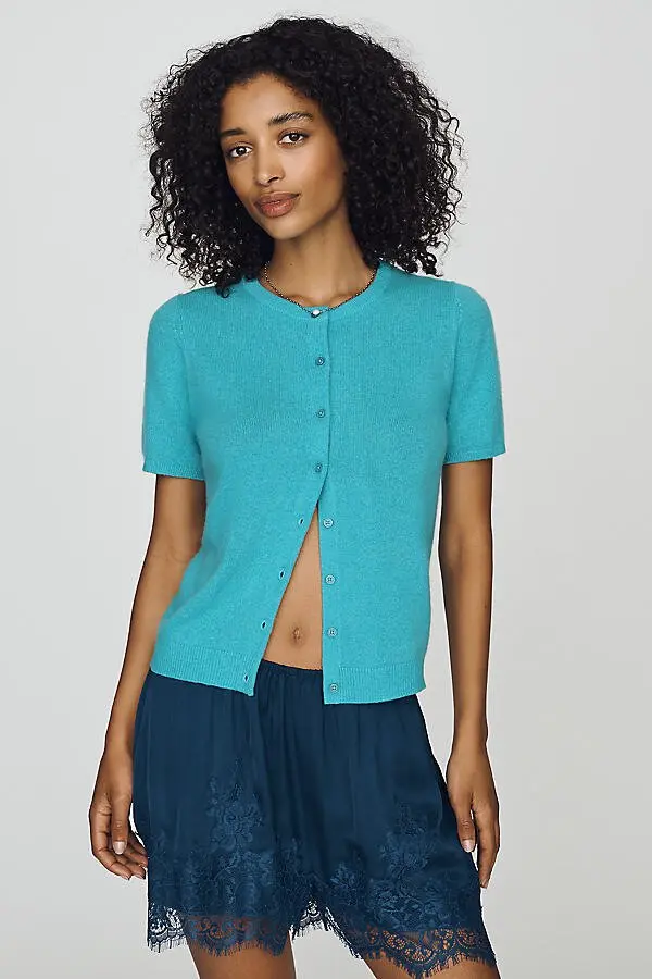 Anthropologie Juliet Cashmere Cardigan - Turquoise