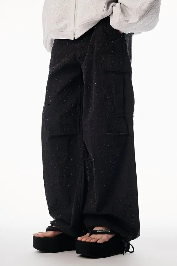 Alexander Wang Crystal Embellished Cargo Pants