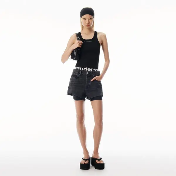 Alexander Wang Relaxed Logo Bike Short