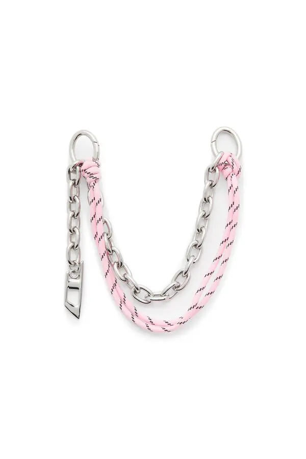 DIESEL® Metal Charm With Chain And Rope Detail - Silver