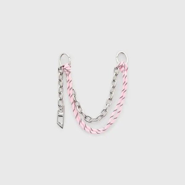 DIESEL® Metal Chain And Rope Detail Charm With Pendant - Silver