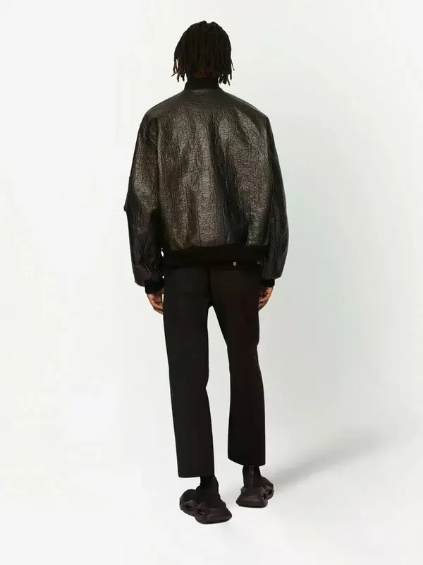 Dolce & Gabbana Crinkled Lambskin Bomber Jacket
