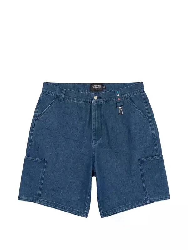 PAS DE MER Logo Patch Denim Cargo Shorts