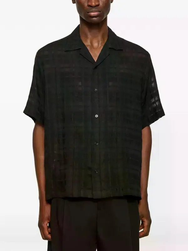 CMMN SWDN Ted Sheer Check Linen Shirt