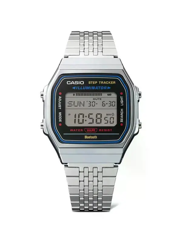 Casio Digital Watch With Stainless Steel Link Bracelet