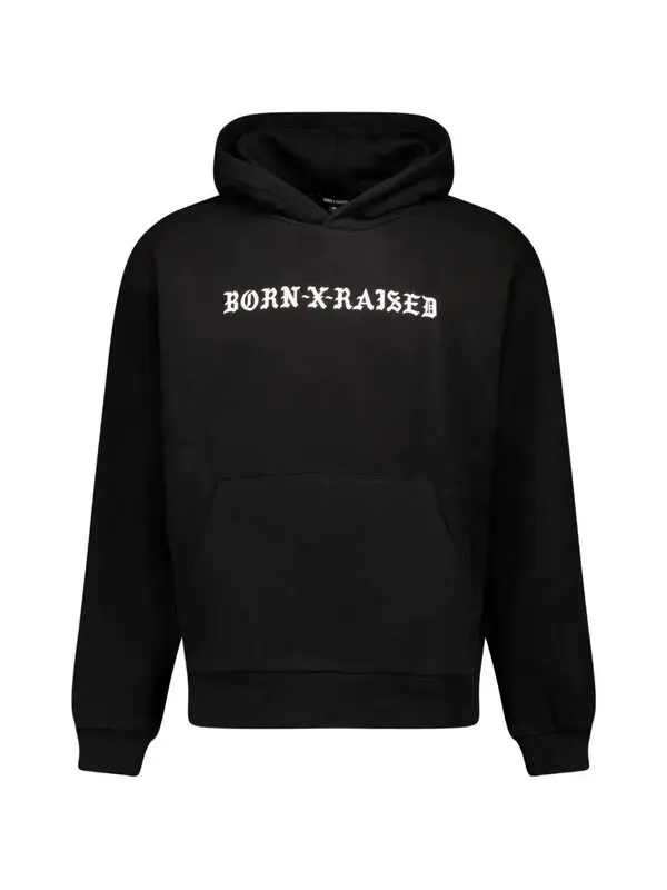 BORN X RAISED Logo Print Standard Hoodie