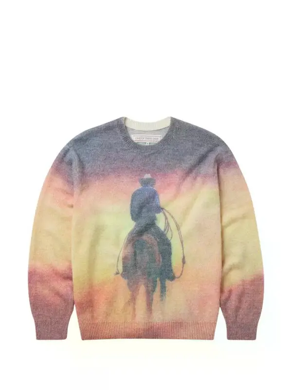 ONE OF THESE DAYS Graphic Print Crew Neck Sweater