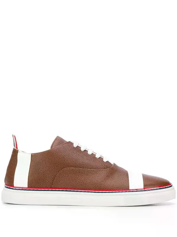 Thom Browne Striped Detail Low-top Sneakers - Brown