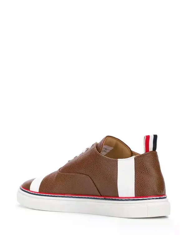 Thom Browne Striped Detail Low-top Sneakers - Brown