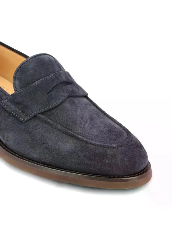 Brunello Cucinelli Suede Penny Loafers - Blue