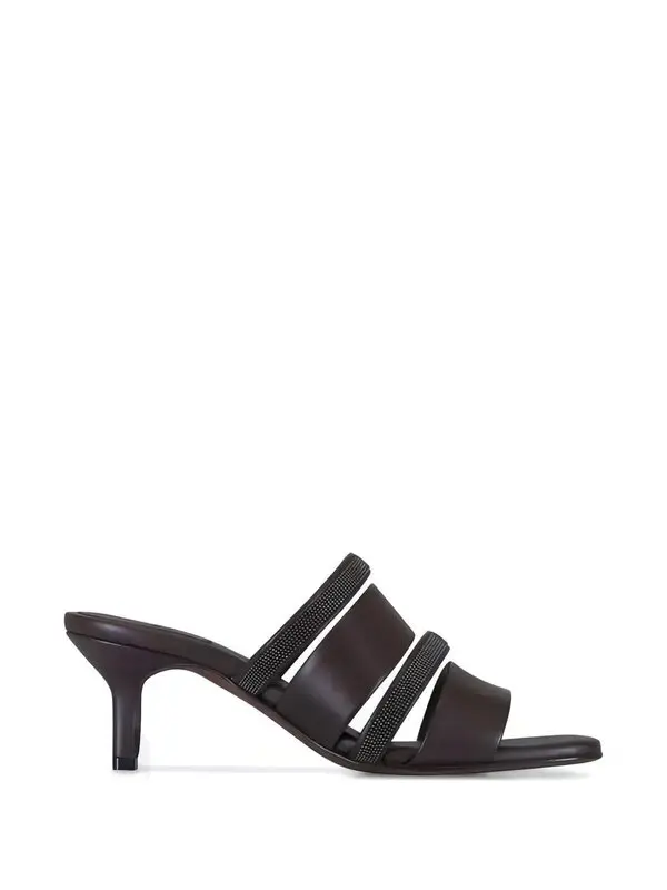 Brunello Cucinelli Monili Embellished Leather Sandals