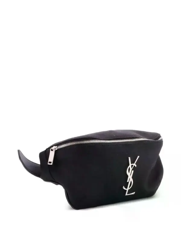 Saint Laurent Monogram Canvas Belt Bag - Black