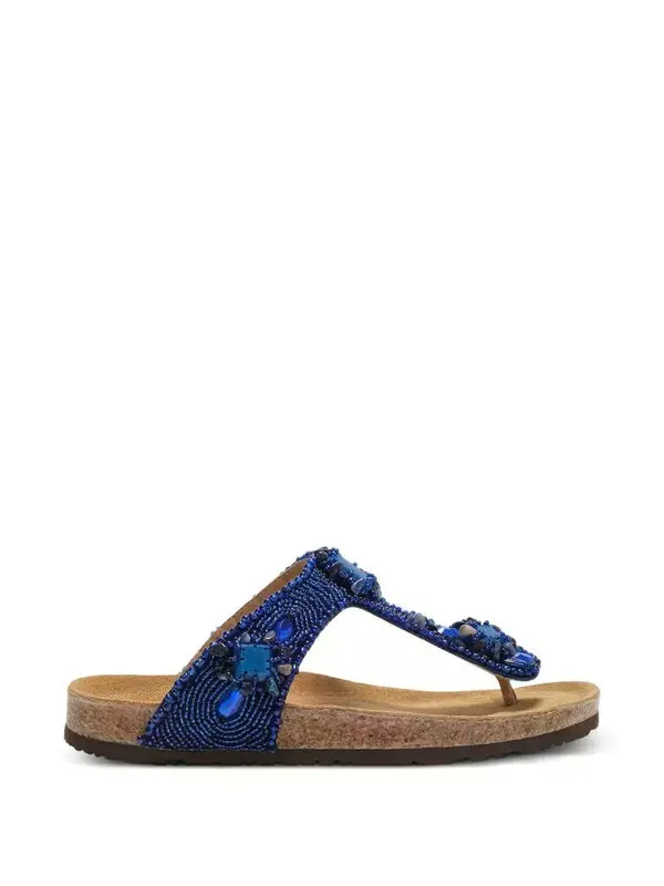 Malìparmi Bead-embellished Slip-on Sandals - Blue