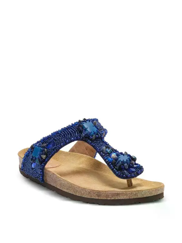 Malìparmi Bead-embellished Slip-on Sandals - Blue