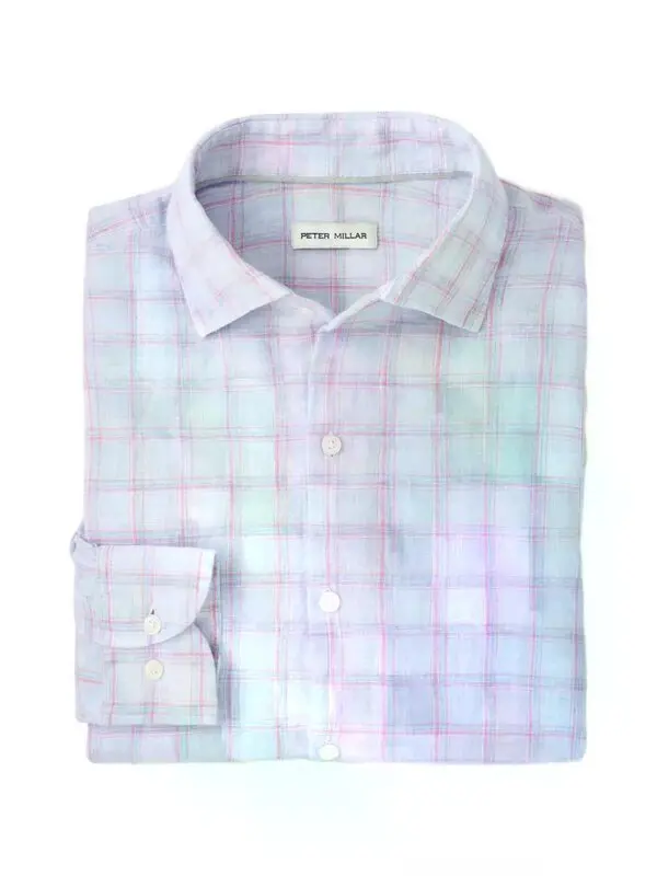 Peter Millar Check-pattern Linen Shirt