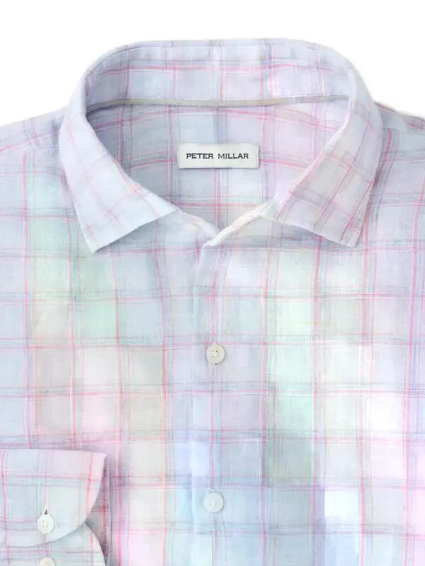 Peter Millar Check-pattern Linen Shirt